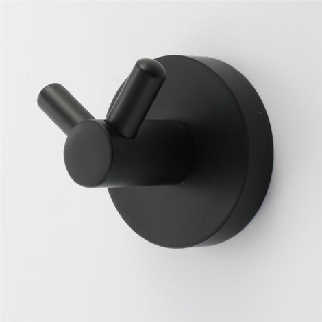 Ahlsen Gancho de pared de acero inoxidable negro, doble redondo ...