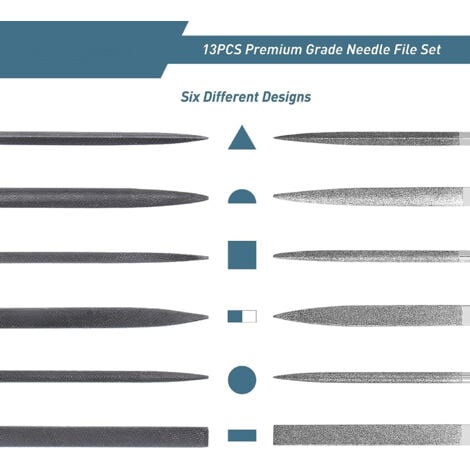 Lima de diamante, limas de metal, juego de limas de aguja, 13 limas de aguja, mini limas para ...