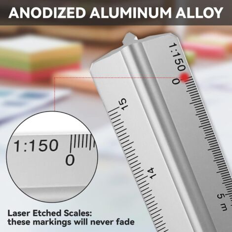 Regla triangular de arquitecto con escala de 30 cm, Escala: 1:20-1:25-1 ...