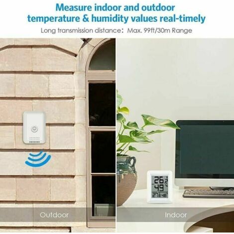 Termómetro para interiores y exteriores, termómetro conectado con ...
