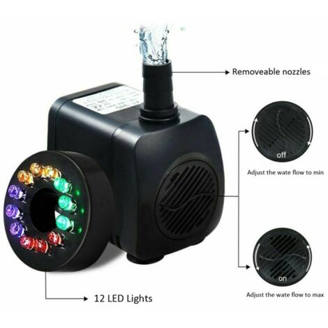 Bomba sumergible con luz de colores, 8 W, 220 V, con 12 LED de colores ...