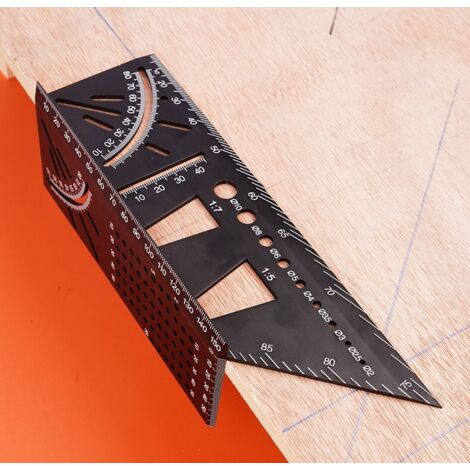Escuadra de carpintero 3D, regla angular de aleación de aluminio de 45 ...