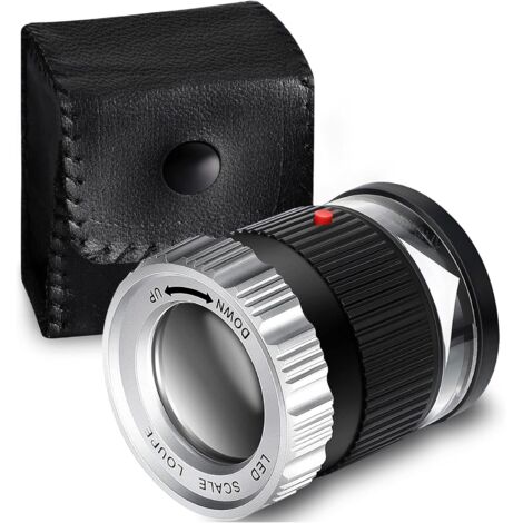 Lupa 30X (negra) Lupa con luz LED Lupa con luz ultravioleta Longitud ...