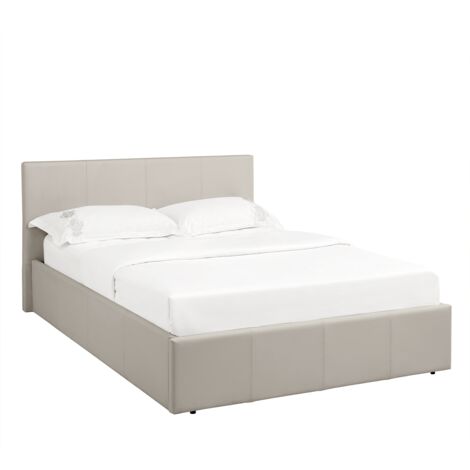 LUNA 3FT Single Cream Beige Ottoman Storage Bed Gas Lift & 17cm Spring ...