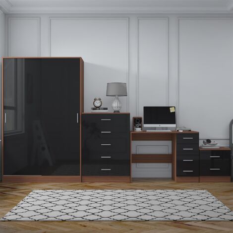 Reflect 2 Door Sliding Wardrobe, 5 Drawer Chest, 2 Drawer Bedside ...