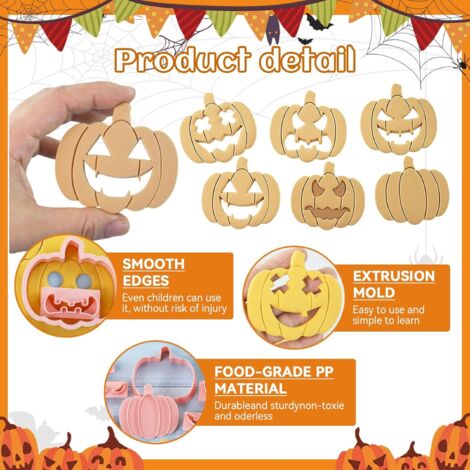 CCYKXA Tagliabiscotti di Halloween CCYKXA, tagliabiscotti in plastica 3D a forma di zucca per ...