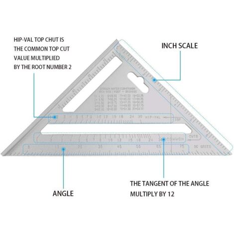 CCYKXA Righello angolare quadrato triangolare da 7 pollici Righello in ...