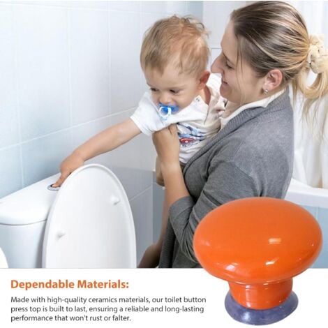 CCYKXA Botón pulsador para inodoro - Perilla de cajón con botón pulsador autoadhesiva, Accesorio ...