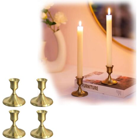 CCYKXA Juego de candelabros dorados, 4 piezas, candelabros navideños ...