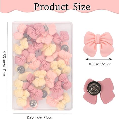 CCYKXA Juego de 50 chinchetas decorativas con forma de lazo, bonitas ...