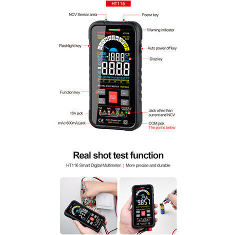 Tigrezy – Digitalmultimeter mit automatischer Bereichswahl 10000 Counts ...