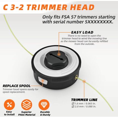 Trimmerkopf-Ersatz für Stihl Autocut C3-2, Spule passend für FSA 57 FSE ...