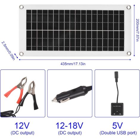 20 Watt 12 Volt Solarpanel-Kit, Solarpanel mit hocheffizientem ...