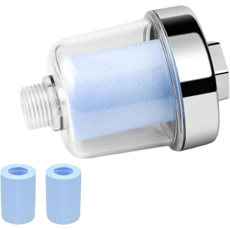 Duschfilter, 1/2-Zoll-Anti-Kalk-Filter, mit 3 austauschbaren blauen ...
