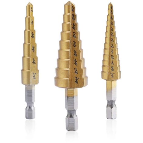 Bohrer-Set – Titanbeschichtet, Kegelbohrer aus Schnellarbeitsstahl zum ...