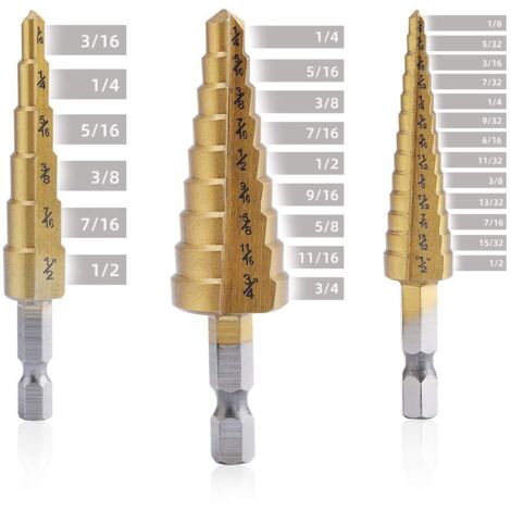 Bohrer-Set – Titanbeschichtet, Kegelbohrer aus Schnellarbeitsstahl zum ...