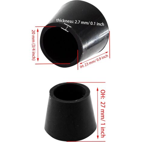 16 Gummispitzen - für Tisch-, Stuhl-, Möbelbeine - Innendurchmesser 20 ...