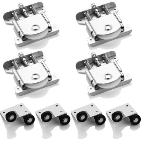 4 paia di guide per porte scorrevoli per ante di guardaroba, ruote per ...