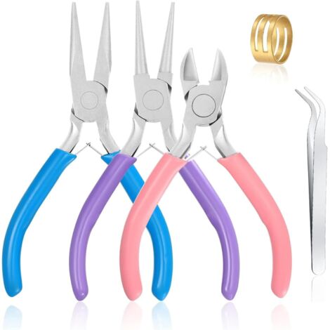 Set di 3 pinze per gioielli: pinze a becchi lunghi, pinze a becchi ...