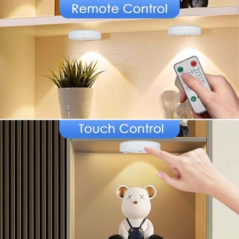 Faretti LED wireless da 3 pezzi con telecomando, alimentazione a batteria ricaricabile ...