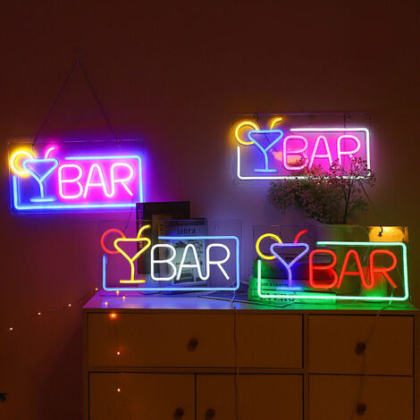 1 barra de luces LED de neón con letras de neón para pared, bonita ...