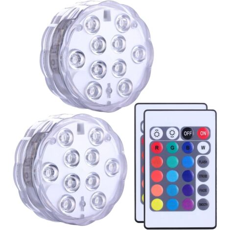 Luces LED sumergibles con control remoto y pilas, iluminación ...