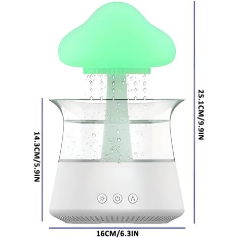 Lámpara humidificadora con forma de hongo y nube de lluvia con sonidos ...