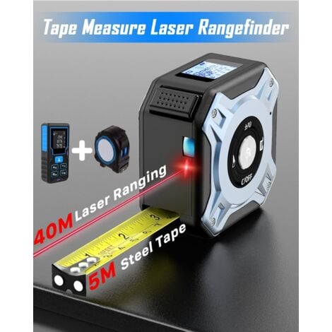 Cinta métrica láser recargable, telémetro láser de 40 m y cinta métrica ...