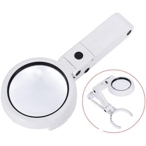 Lupa plegable 5x/11x, USB, 8 luces LED, para lectura, ocio