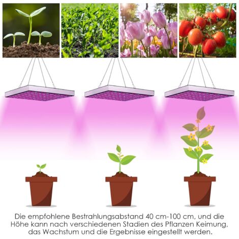 Luz de cultivo LED de 45 W, espectro completo, 225 LED (luz roja y azul ...