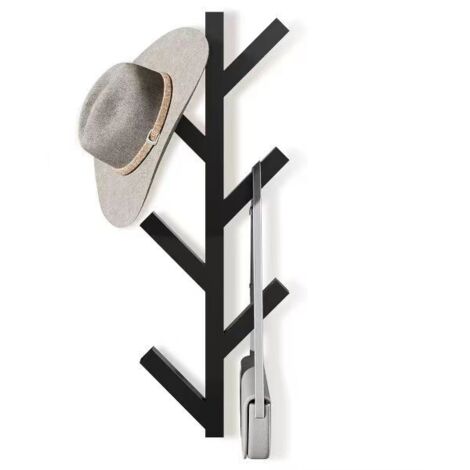 Perchero de pared metálico en forma de árbol, con 6 ganchos para ropa ...