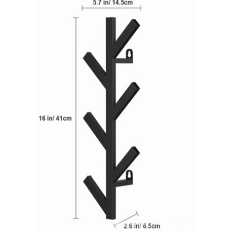 Perchero de pared metálico en forma de árbol, con 6 ganchos para ropa ...