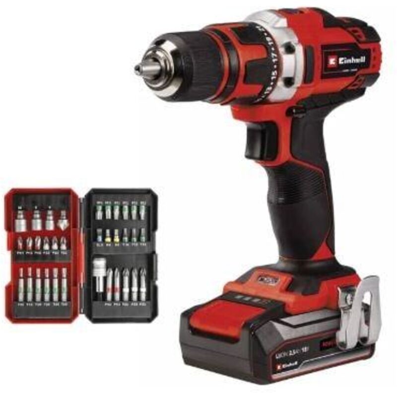 Trapano avvitatore Einhell TE-CD 18/40 Li 18V con batterie Rosso/Nero ...