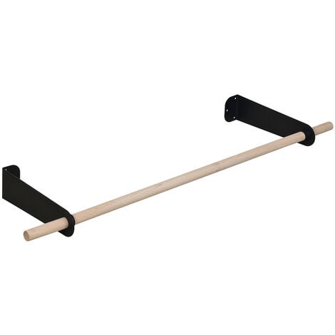 Penderie murale bois et métal L100 cm Noir YURI