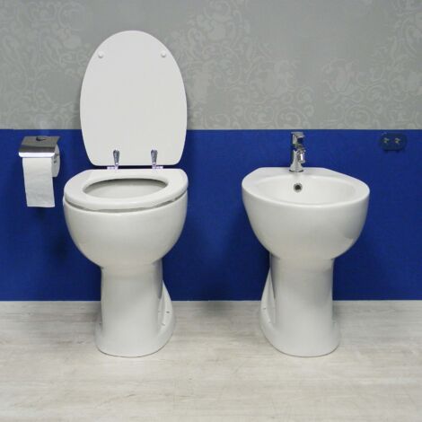 Kit sanitaire senior blanc WC et bidet avec siège inclus