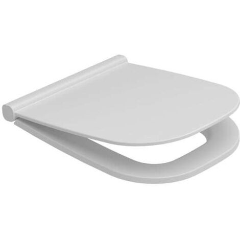Siège de WC en thermodurcissable blanc avec charnières métalliques à ...