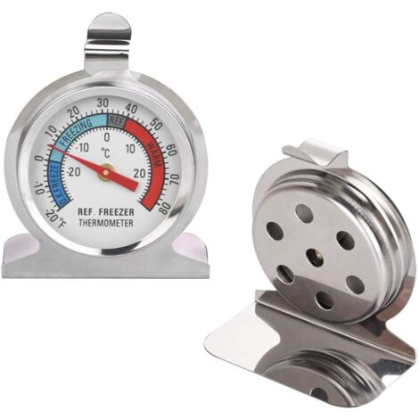 Refrigerator Thermometers, Large Dial Stainless Steel Temperature Gauge ...