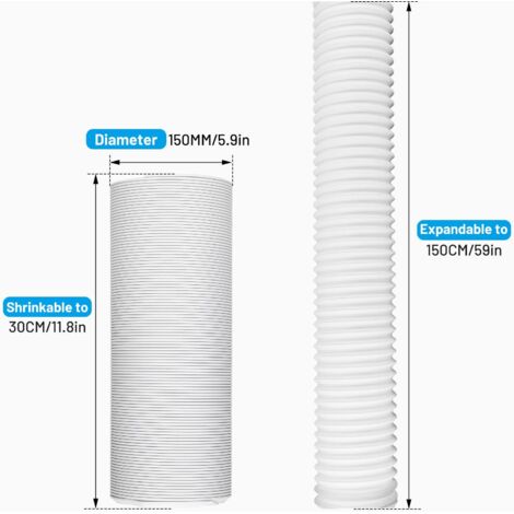 Portable Air Conditioner Hose, 150mm Diameter Air Conditioner Exhaust ...