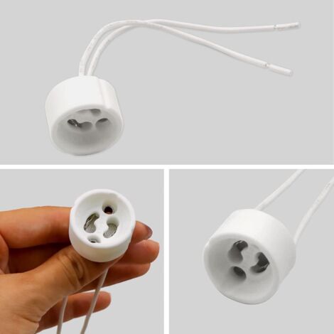 GU10 Spotlight Socket with Silicone Cable, 0-250V 2A Max. 300W ...