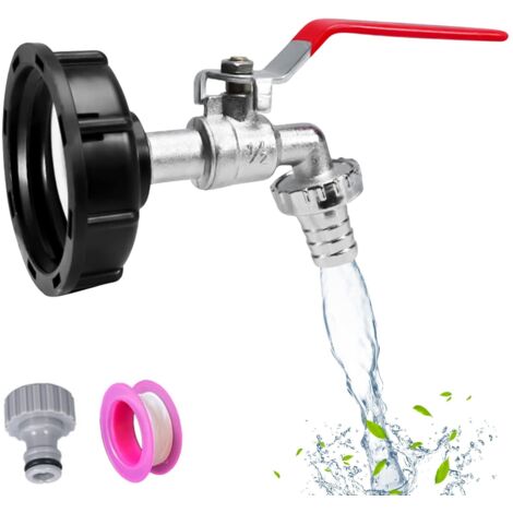 Tank Tap, with Garden Hose Tap Adapter, IBC Tap Connector S60X6 ...