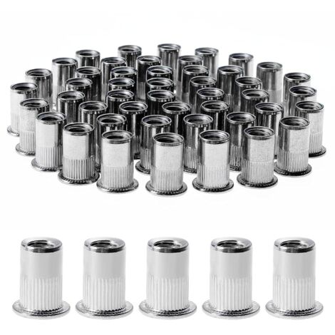 100pcs M8 Rivet Nut, Stainless Steel Rivet Nut, M8 Threaded Insert Nut ...