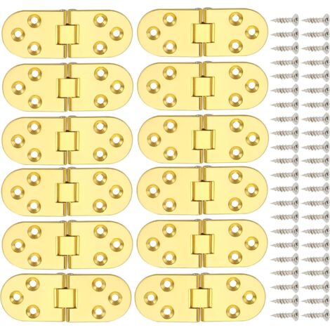 12 Pcs Zinc Alloy 180 Degree Folding Hinges Round Edge Hinges Furniture ...