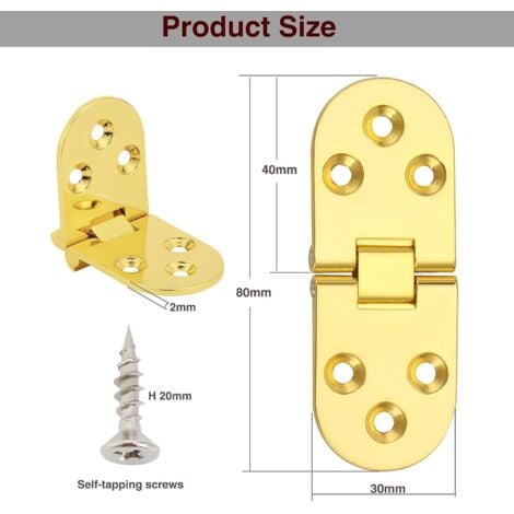 12 Pcs Zinc Alloy 180 Degree Folding Hinges Round Edge Hinges Furniture ...