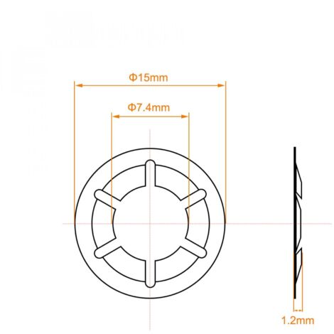 M8 Lock Washer Lock Washer 7.4mm ID 15mm OD Internal Tooth Push In ...