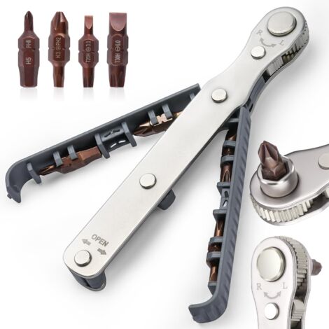 Ratchet Screwdriver, Magnetic Screwdriver, 1/4" Mini Ratchet Wrench, 1/ ...