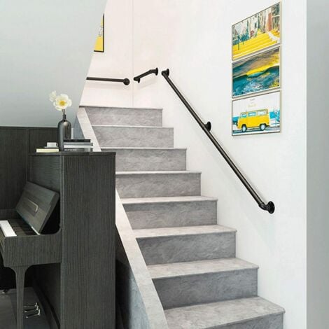 Handrail, 30cm Black Stair Handrail, Stair Railing, Industrial Iron ...