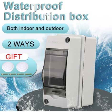 IP65 Outdoor Waterproof Electrical Box, 2 Modules, ABS Plastic Surface ...