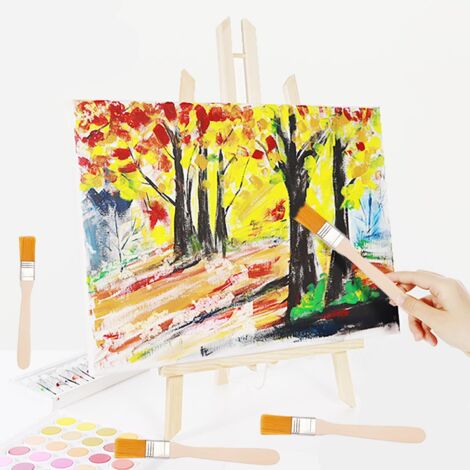 12 Pcs Wall Paint Brushes, Small Flat Brush with Wooden Handle for Wall Painting, Paint, Glue ...