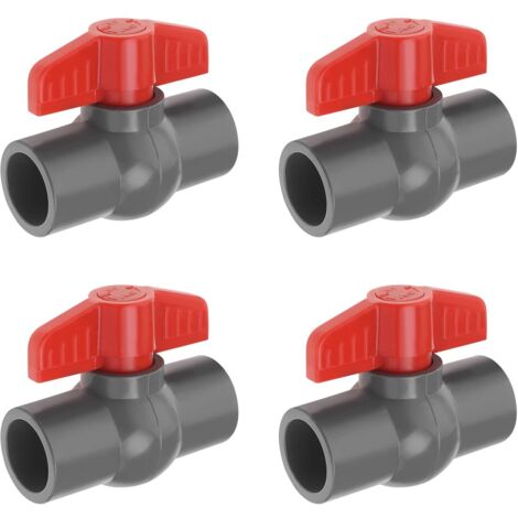 PVC Ball Valve Parts with Diameter Hole, PVC Socket End Shut-Off Valve ...