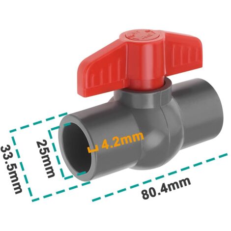 PVC Ball Valve Parts with Diameter Hole, PVC Socket End Shut-Off Valve ...